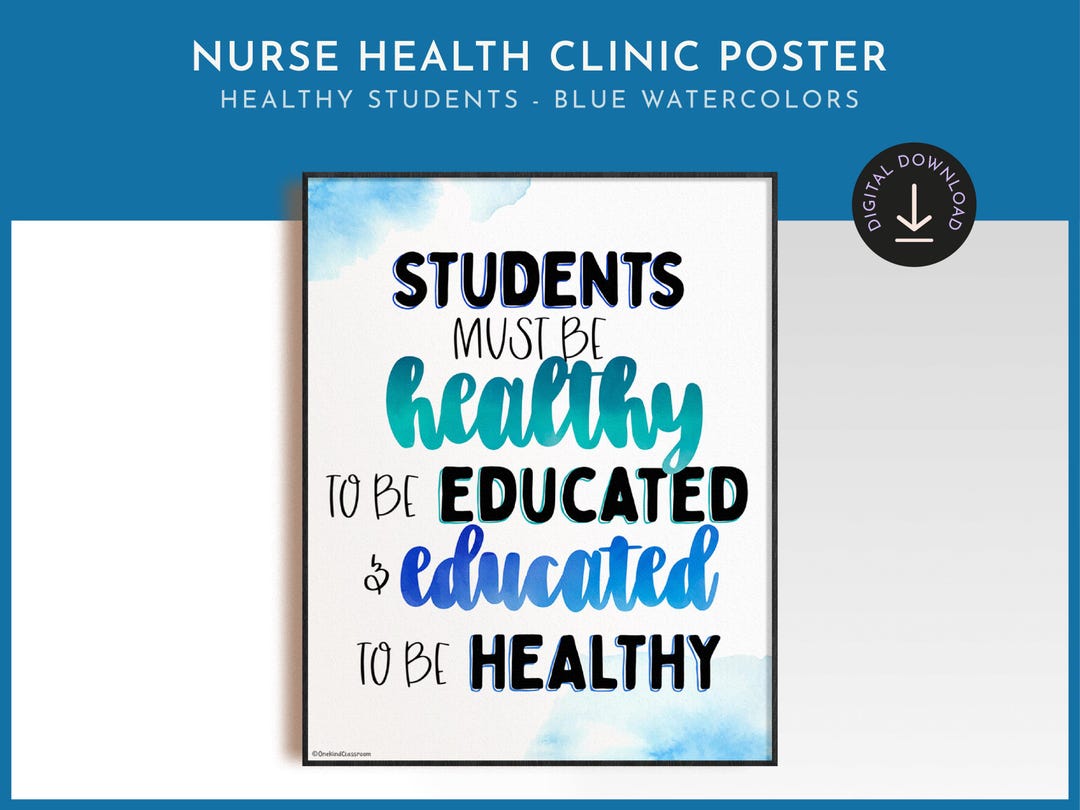 Students Must Be Healthy to Be Educated - School Nurse Clinic Therapy ...