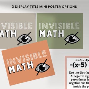 Invisible Math Posters (earthy) - Middle School Math Classroom Decor - Etsy