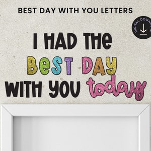 I Had the Best Day With You Letters Glitter - Bulletin Board Door ...