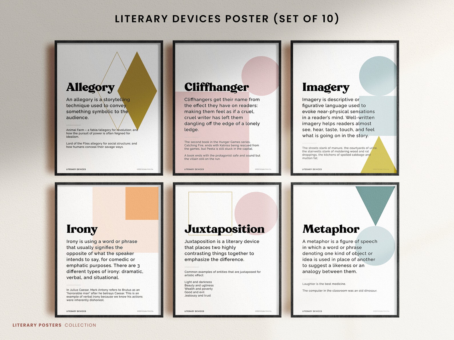Literary Devices Poster Set of 10 set 2 English Classroom Decor - Etsy