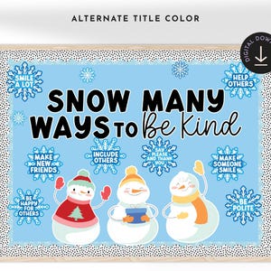 Snow Many Ways to Be Kind Bulletin Board Kit - Christmas Winter Holiday ...