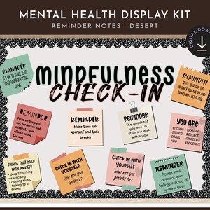 Mindfulness Check-in Notes Reminders Bulletin Board - School Nurse ...