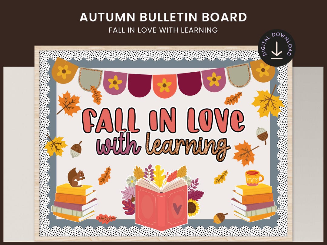 Fall in Love With Learning Bulletin Board Kit Display - Autumn ...