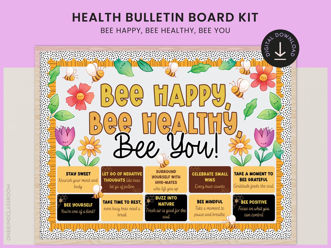 Bee Kind to Yourself Self-care Bulletin Board Kit | Spring Mental ...