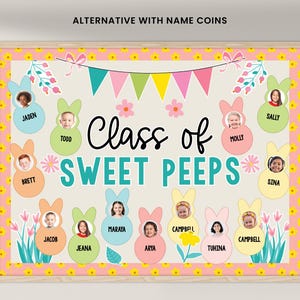 April Spring Easter Bulletin Board Kit | Class of Sweet Peeps Sweetest ...