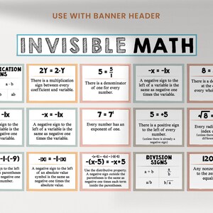 Invisible Math Posters (earthy) - Middle School Math Classroom Decor - Etsy