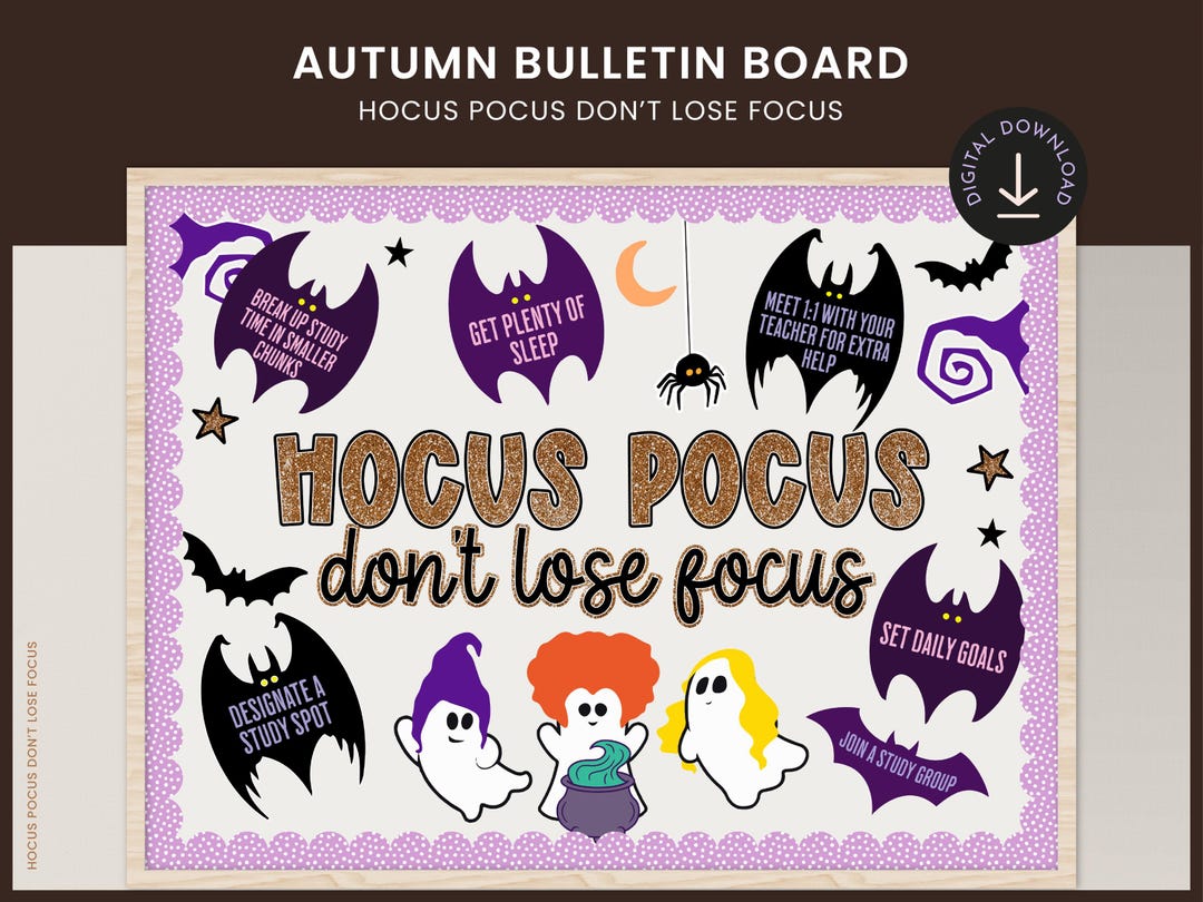 Hocus Pocus Don't Lose Focus Halloween Bulletin Board Kit - Fall Autumn ...