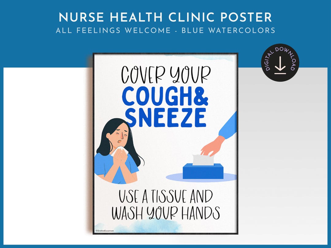 Cover Your Cough and Sneeze Poster - Bulletin Board Wall Decor School ...