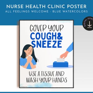 Cover Your Cough and Sneeze Poster Bulletin Board Wall Decor School ...