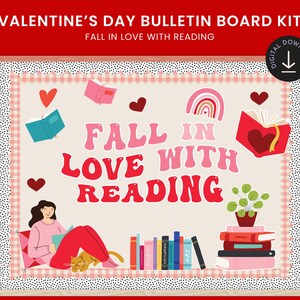 Fall in Love With Reading Bulletin Board Kit - February Valentine's Day ...