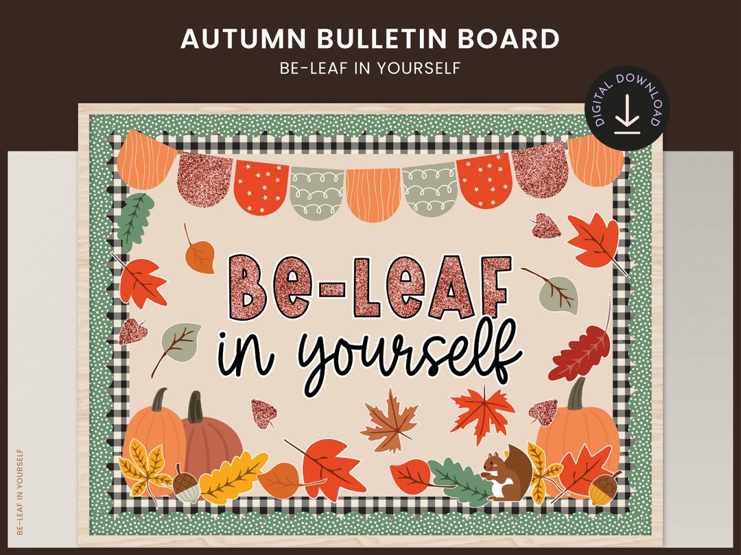 Be-leaf in Yourself Bulletin Board Kit - Fall Autumn Classroom Display ...