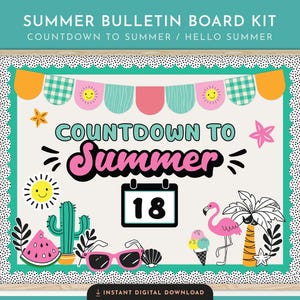 Summer Countdown Bulletin Board Kit | Summer End of Year Classroom ...