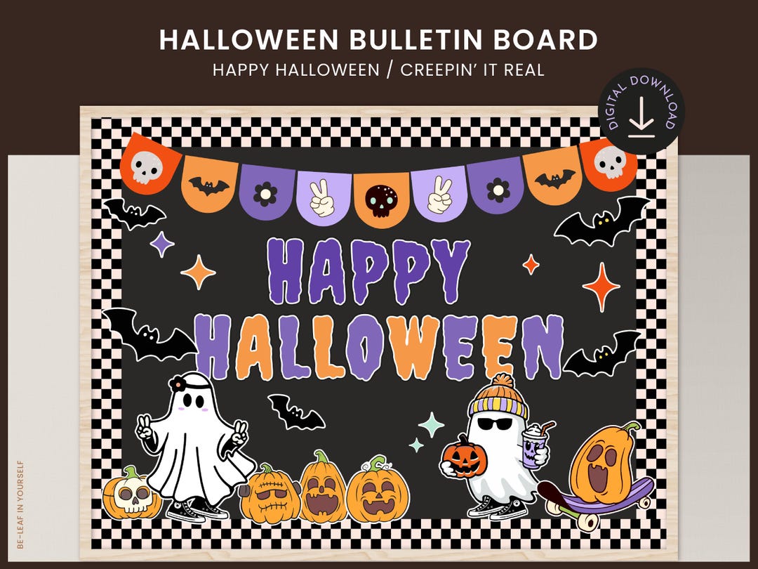 Happy Halloween Fall Bulletin Board Kit - Autumn Classroom Bulletin ...