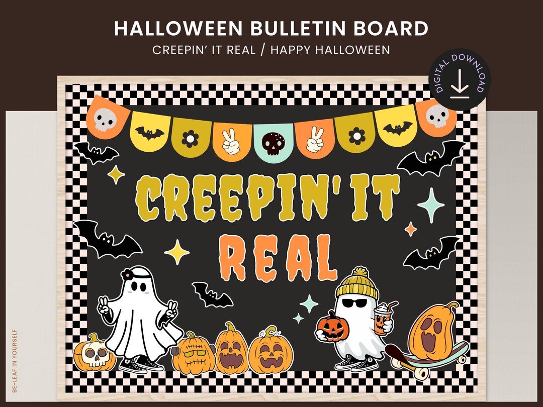 Creepin' It Real Halloween Fall Bulletin Board Kit - Autumn Classroom ...
