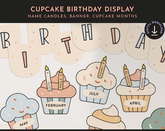 Birthday Board Classroom Decor, Rainbow Cake Classroom Theme, Editable ...