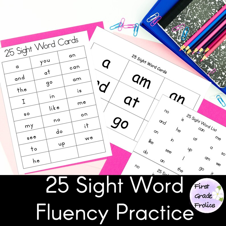 25 Sight Word Fluency Practice - Etsy