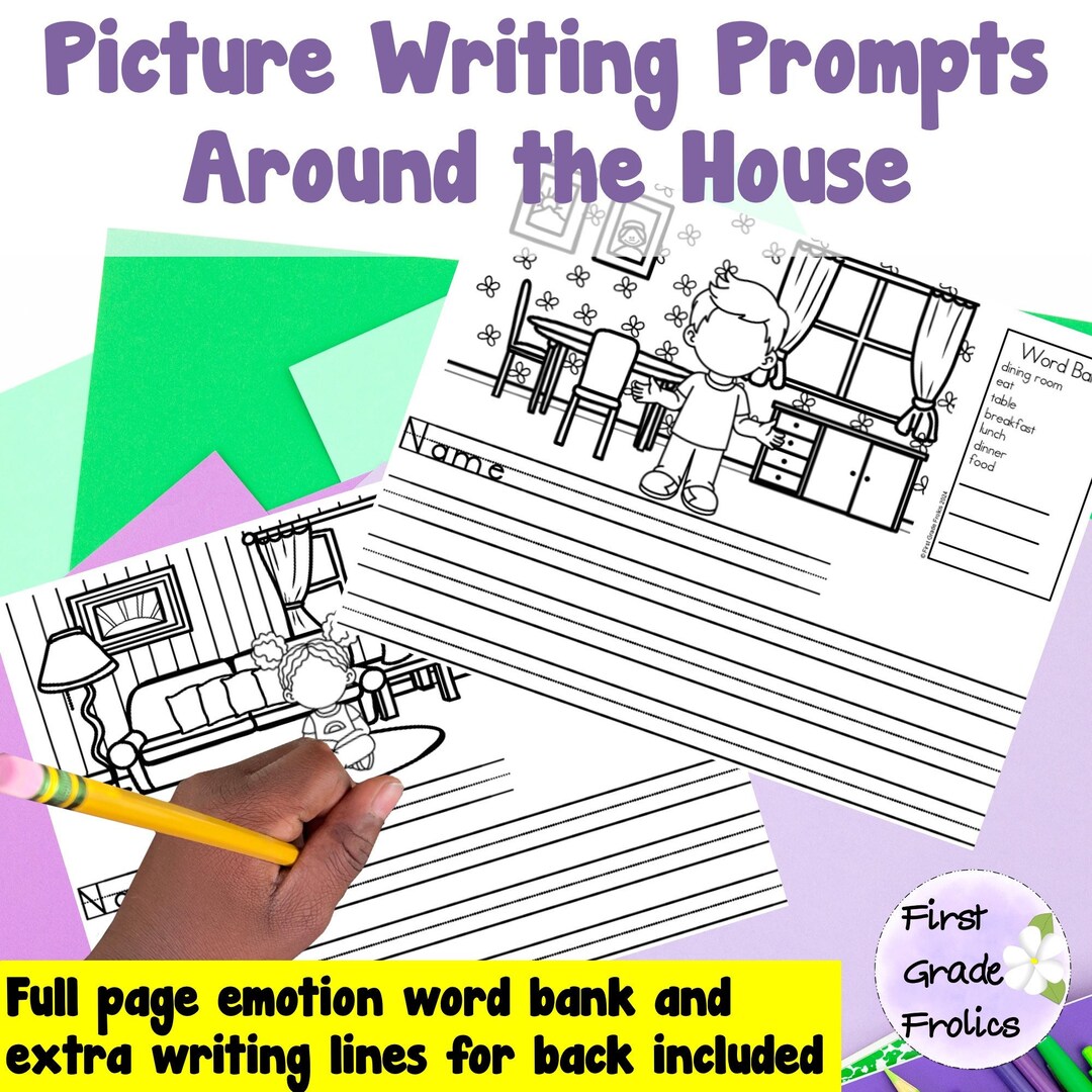 Picture Writing Prompts Around the House Emotions - Etsy