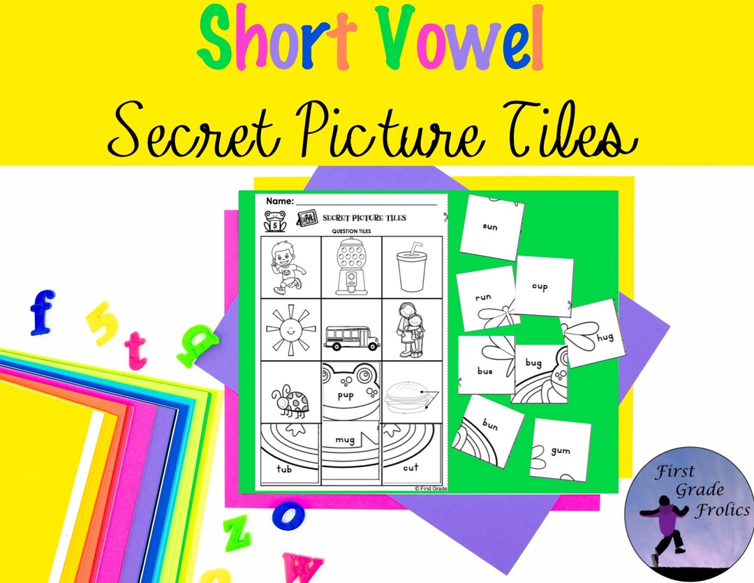 Short Vowel Secret Picture Tiles Phonics Puzzles - Etsy