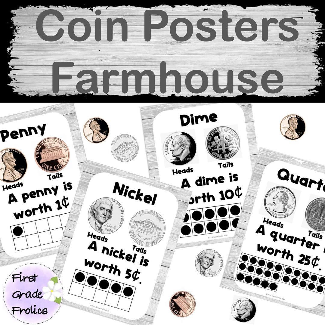 Coin Poster Farmhouse With Ten Frames - Etsy
