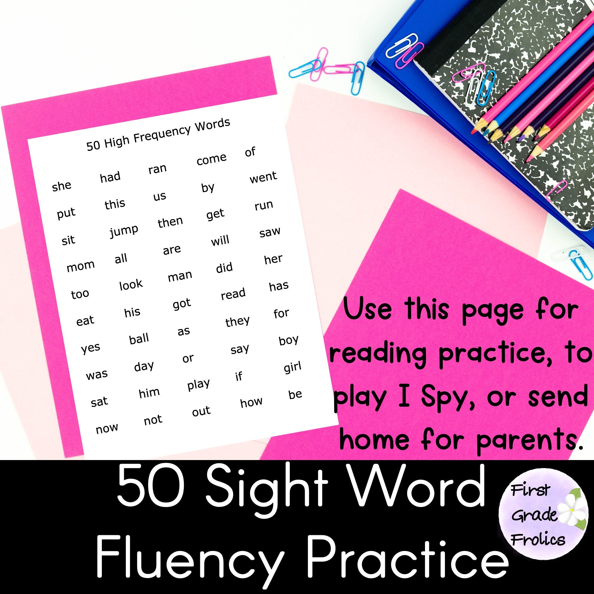 Reading Fluency, Sight Words, High Frequency Words - Etsy
