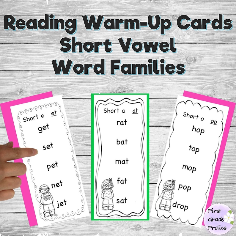 Reading Warm-up Cards Short Vowel Word Family - Etsy