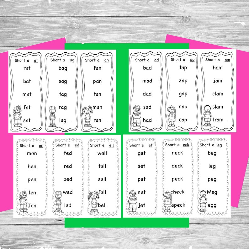 Reading Warm-up Cards Short Vowel Word Family - Etsy