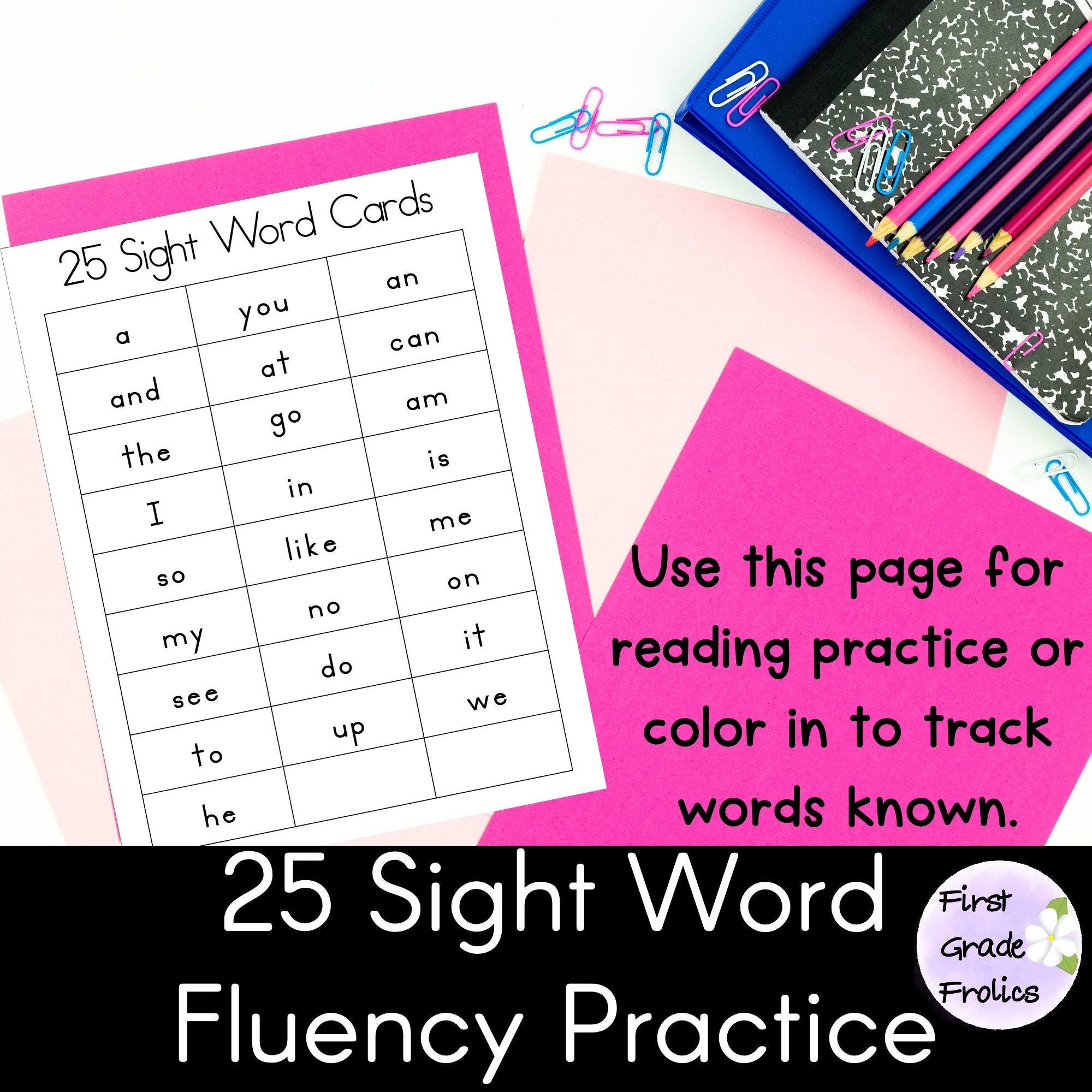 25 Sight Word Fluency Practice - Etsy