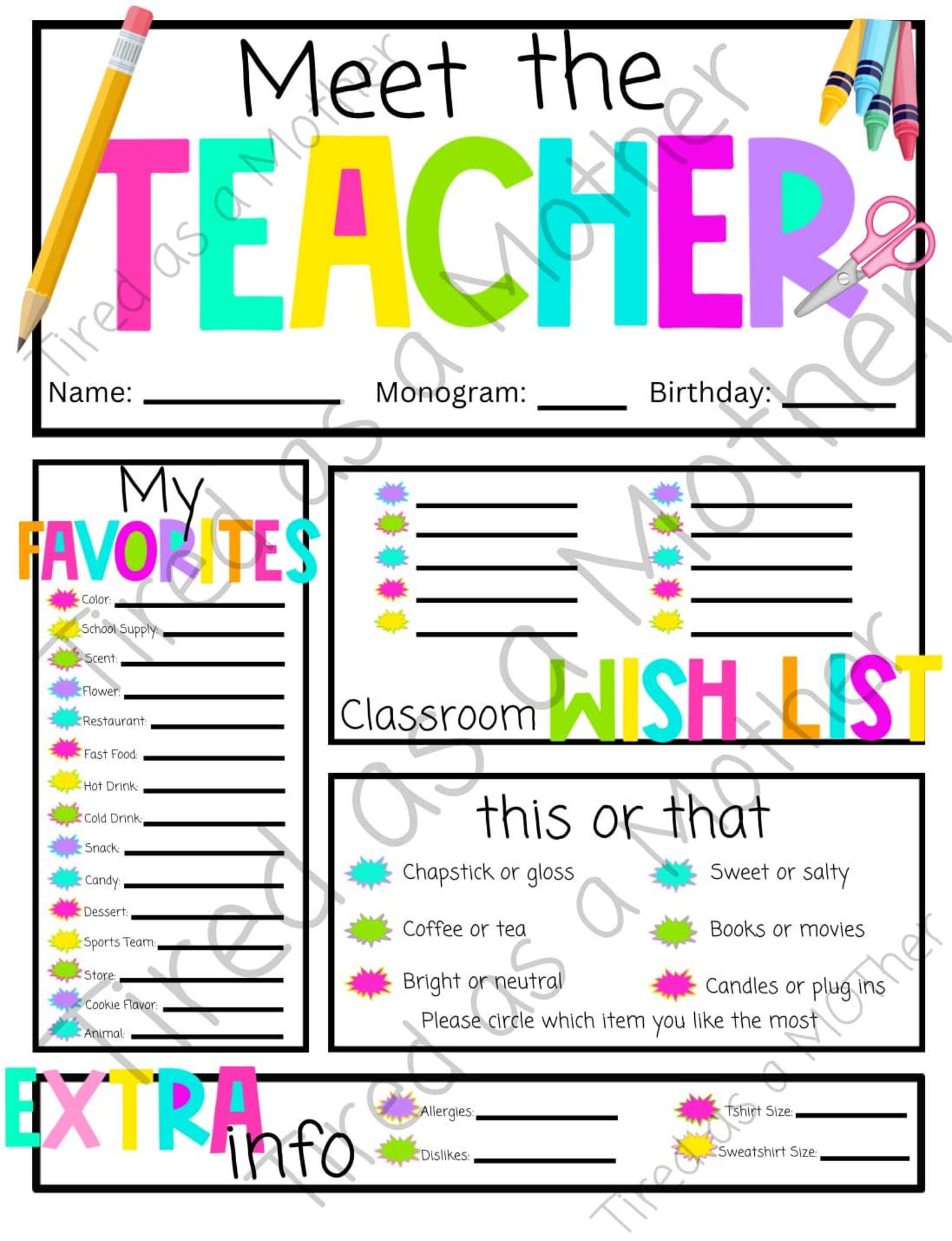 Meet the Teacher Digital File - Etsy