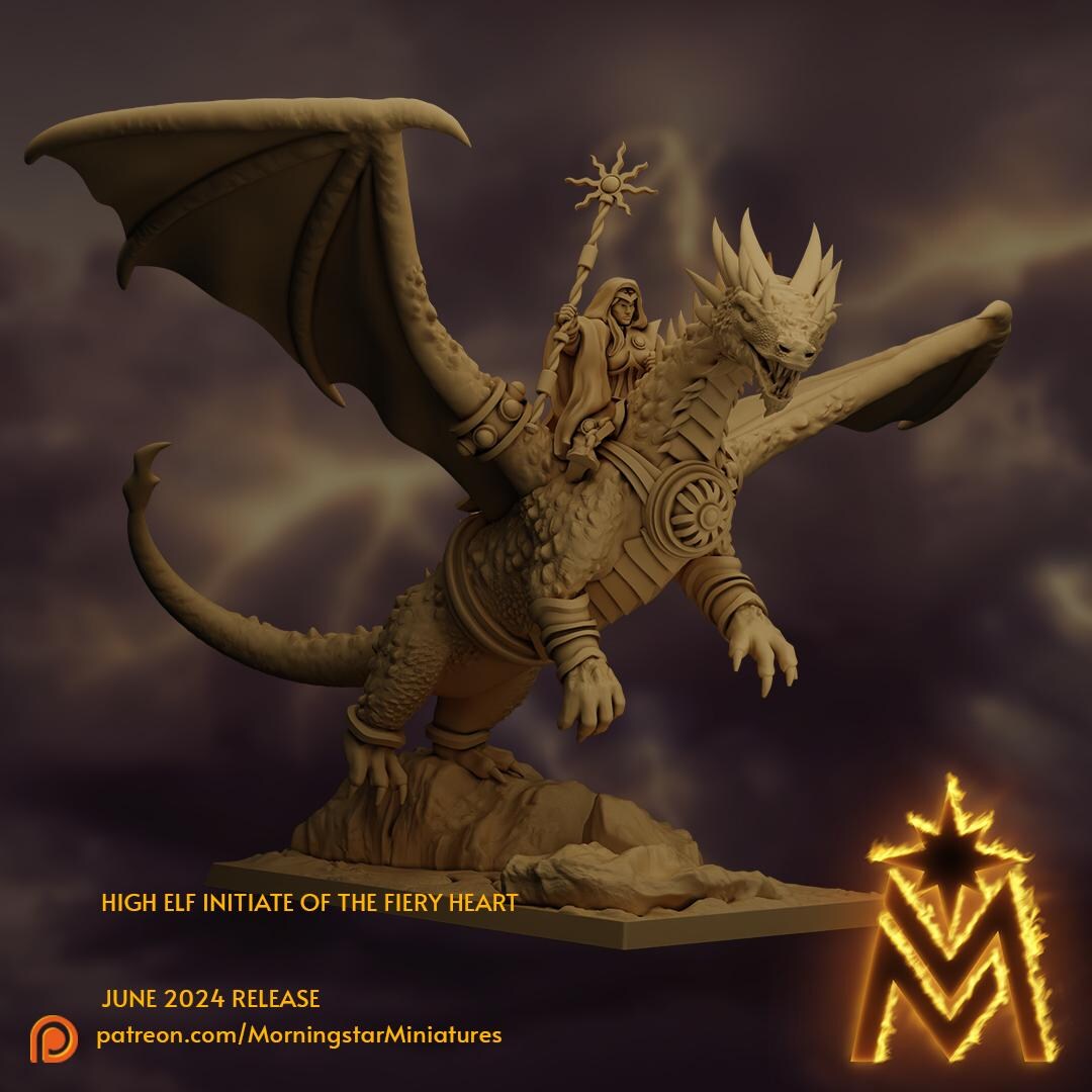 HIGH ELF Initiate of the Fiery Heart Presupported Stl Wargaming Fantasy ...