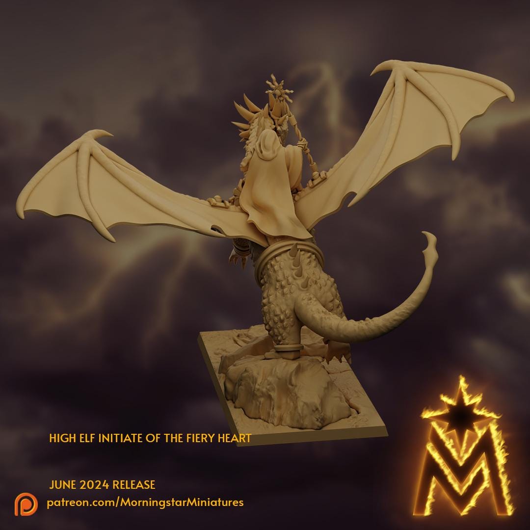 HIGH ELF Initiate of the Fiery Heart Presupported Stl Wargaming Fantasy ...