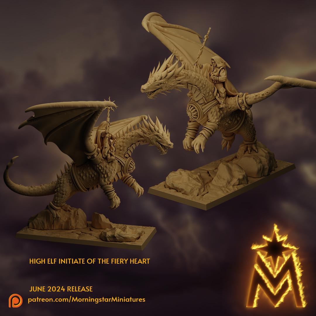 HIGH ELF Initiate of the Fiery Heart Presupported Stl Wargaming Fantasy ...