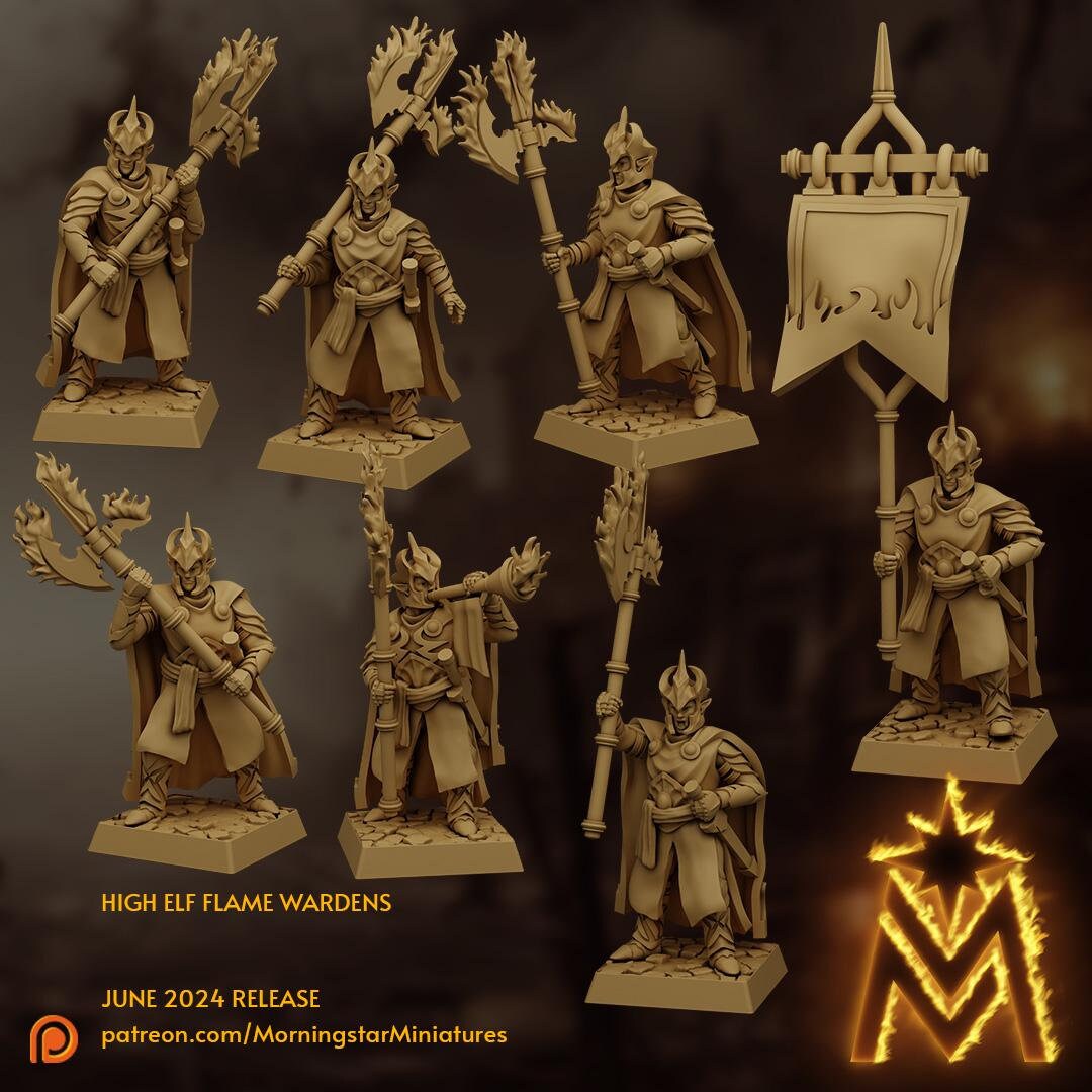 HIGH ELF Flame Wardens Unit Presupported Stl Wargaming Fantasy ...