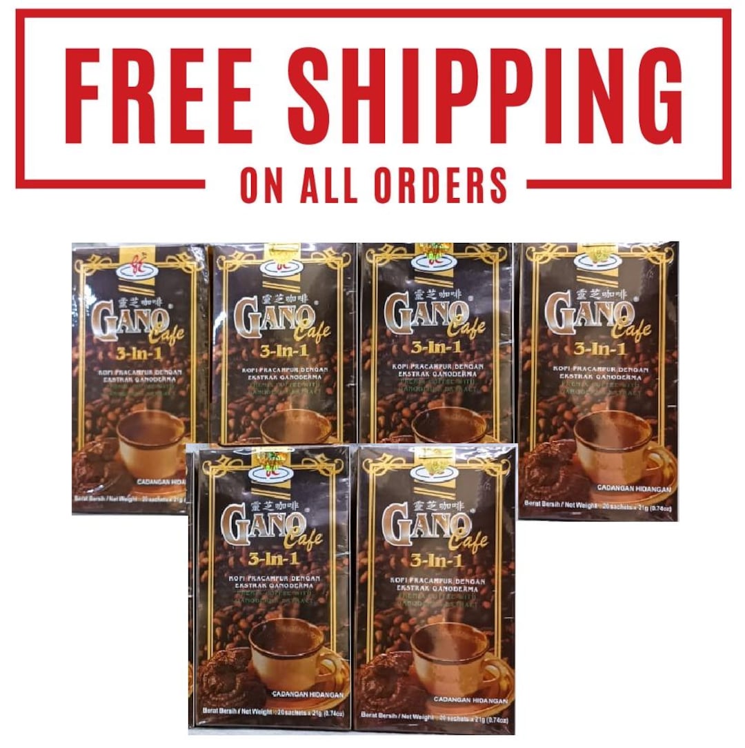 6 Boxes Gano Excel Cafe 3 in 1 Original Coffee Ganoderma Reishi FREE ...