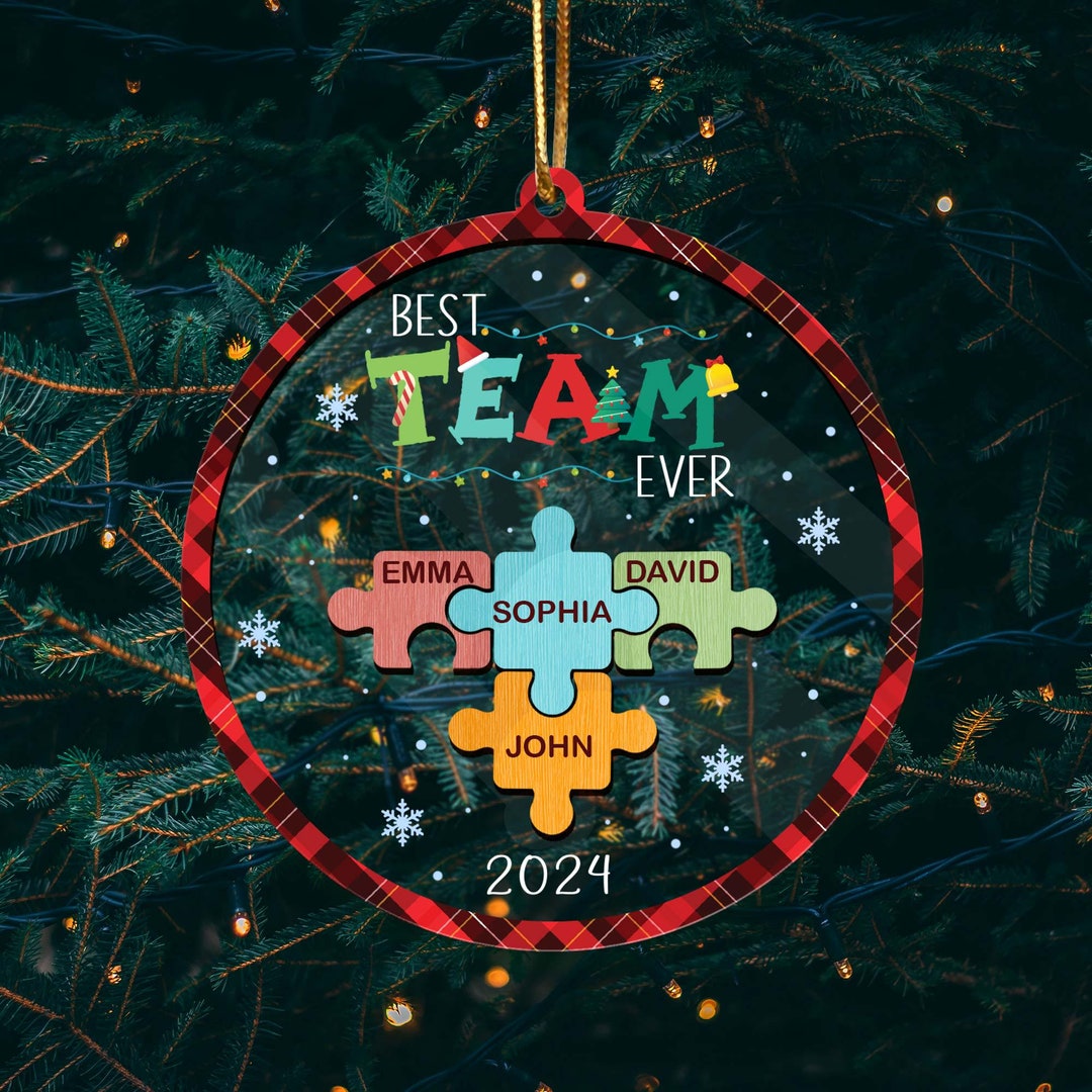 Customizable Best Team Ever Christmas Ornament Workplace Team Gift ...