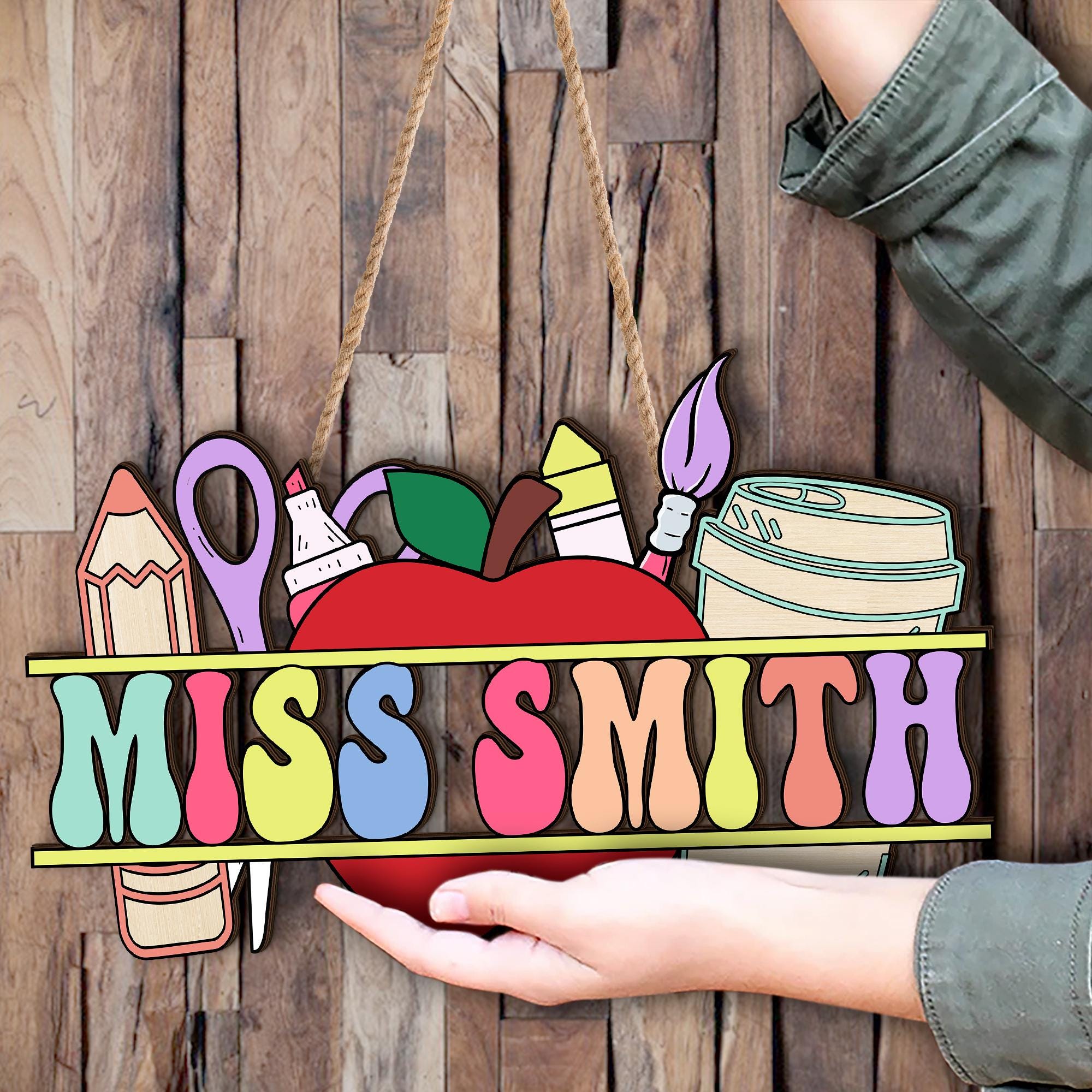 Personalized Teacher Name Sign, Teacher Appreciation Gifts, Custom ...