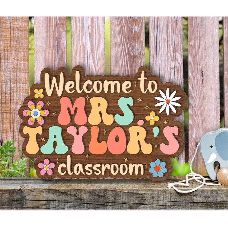 Personalized Teacher Door Sign, Classroom Door Hanger, Teachers ...