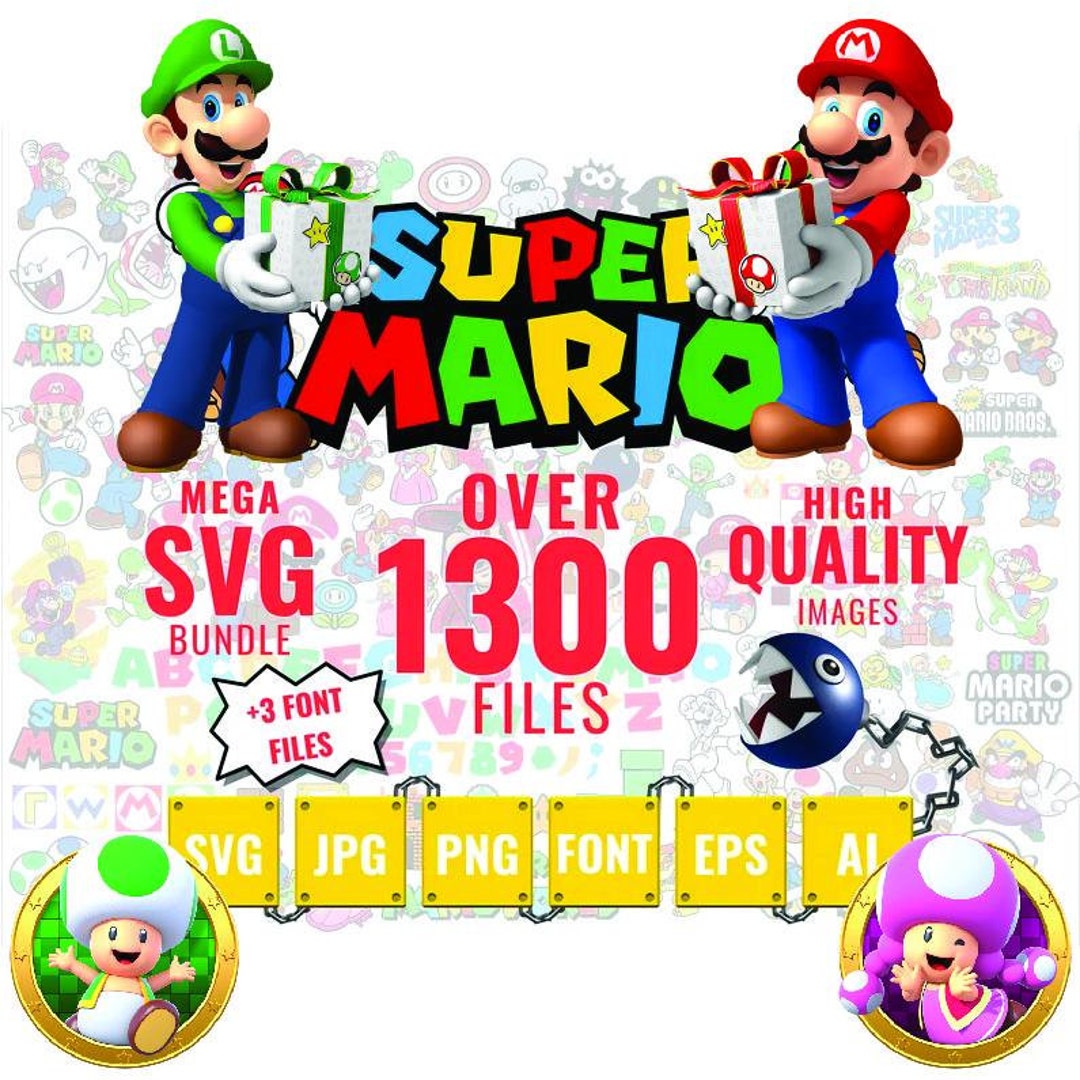 Super Mario SVG Bundle for Cricut & Sublimation: Mario Cut Files ...