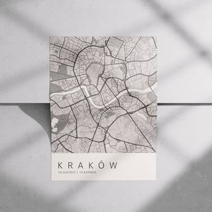 A2 Poster With a Map of Krakow not a Physical Product - Etsy