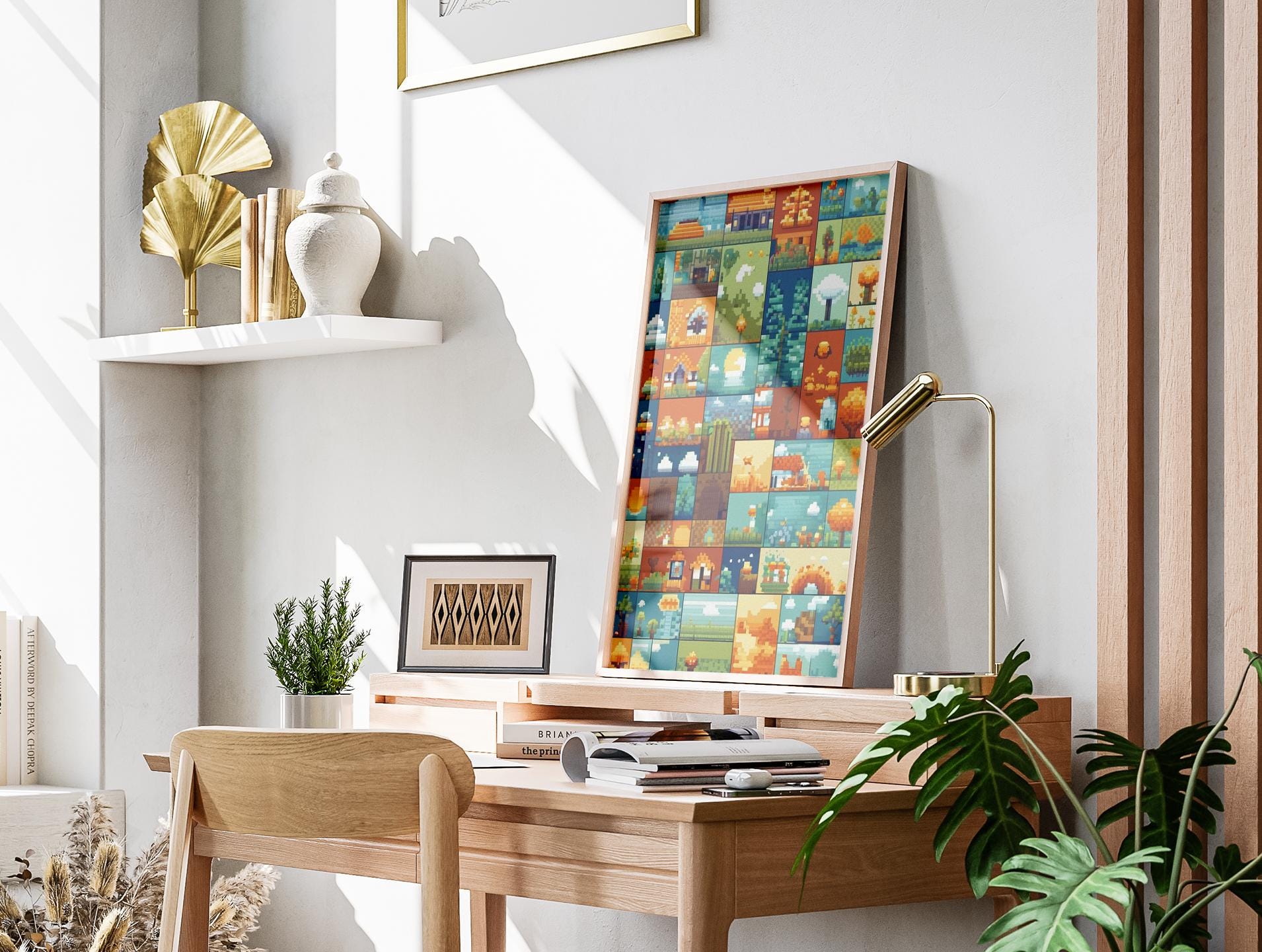 Pixel Art Landscape Poster - Retro Digital Art Print, Instant Download ...