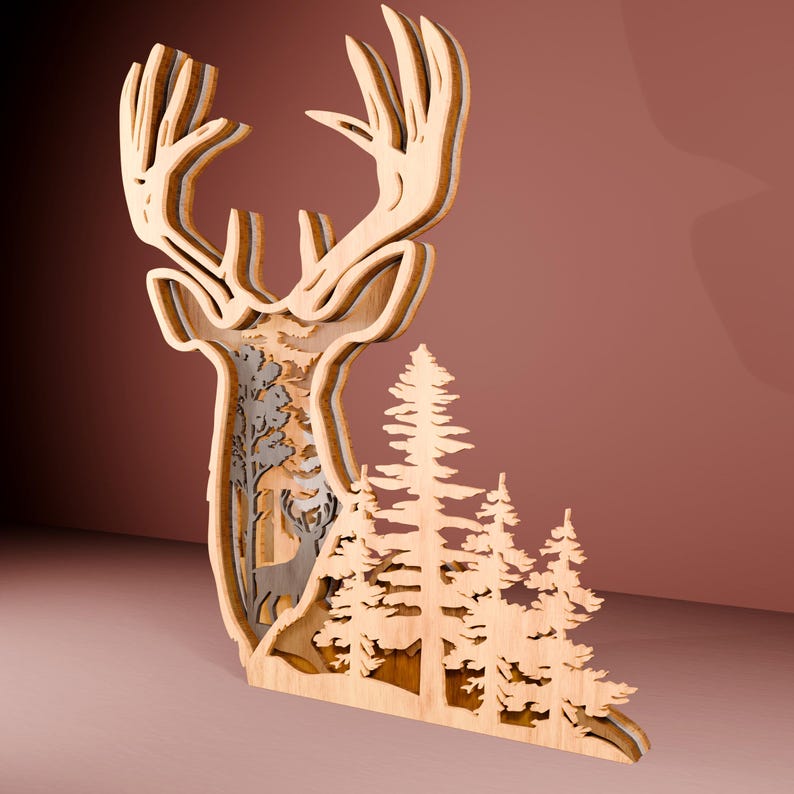 Laser Cutting Templates, Deer Hunting Laser Cut File, Rifle Layers Svg ...