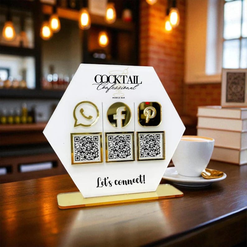 Acrylic QR Code Display Sign, Multi-link Social Media & Payment - Etsy