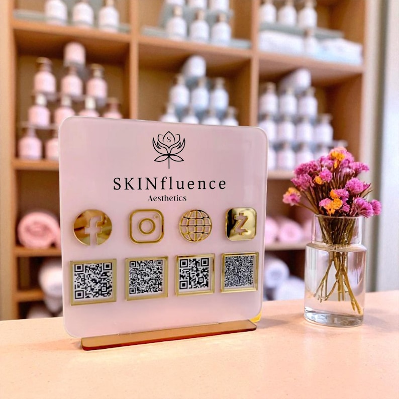 Acrylic QR Code Display Sign, Multi-link Social Media & Payment - Etsy