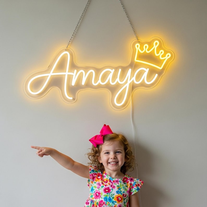 Custom Name Neon Sign Teenage Girls Bedroom Decor, Personalized Kid's ...