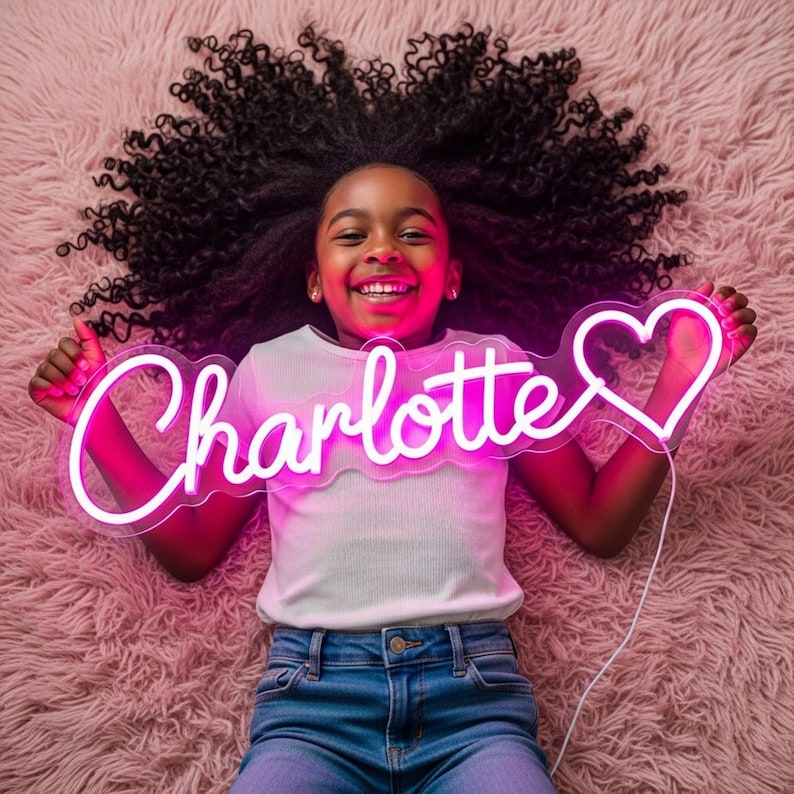 Custom Name Neon Sign Teenage Girls Bedroom Decor, Personalized Kid's ...