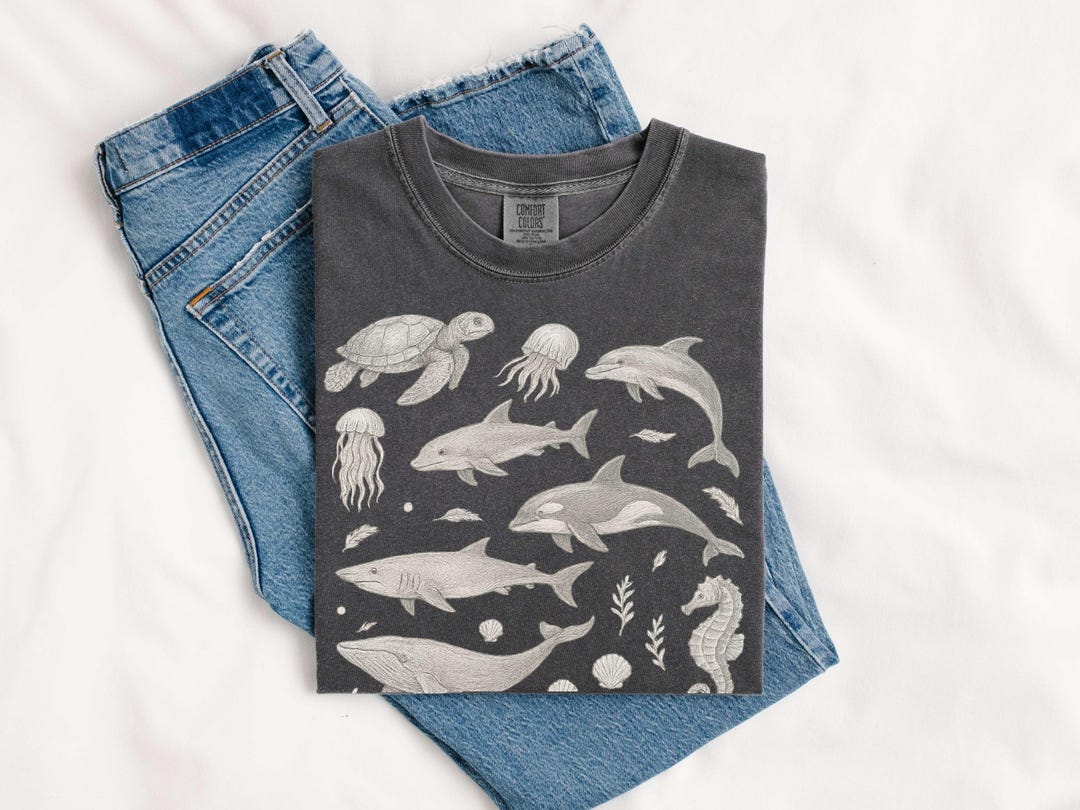 Retro Y2k Ocean Shirt, Sea Animals 90s Vintage Style Shirt, Sealife ...