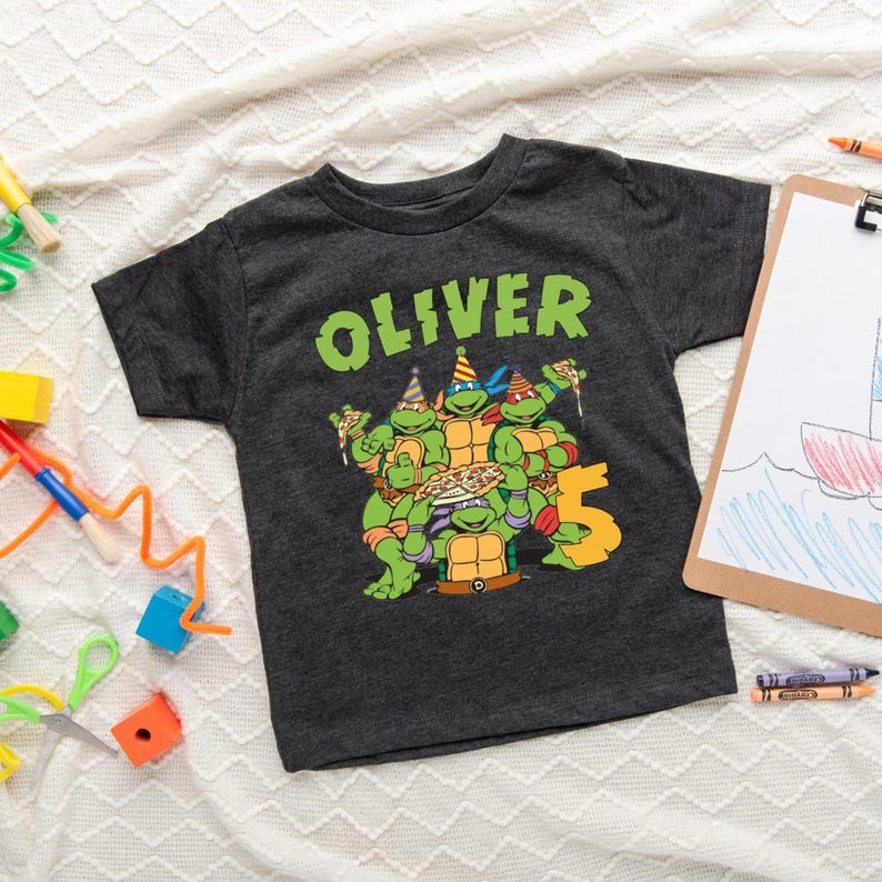 Custom Pizza Turtles Birthday Shirt: Boy's Party Tee - Etsy
