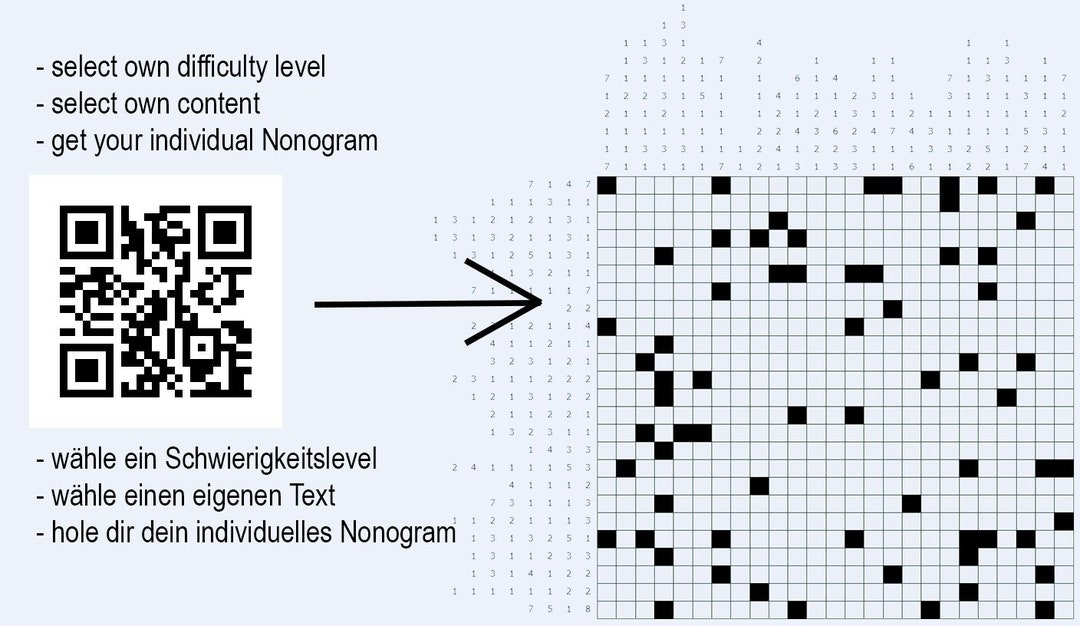 Gender Reveal With QR Code Puzzle (nonogram), Gender Reveal, Download ...