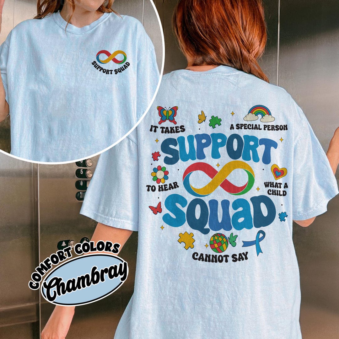 Autism Support Squad Comfort Colors Shirt, Autism Awareness Tshirt ...