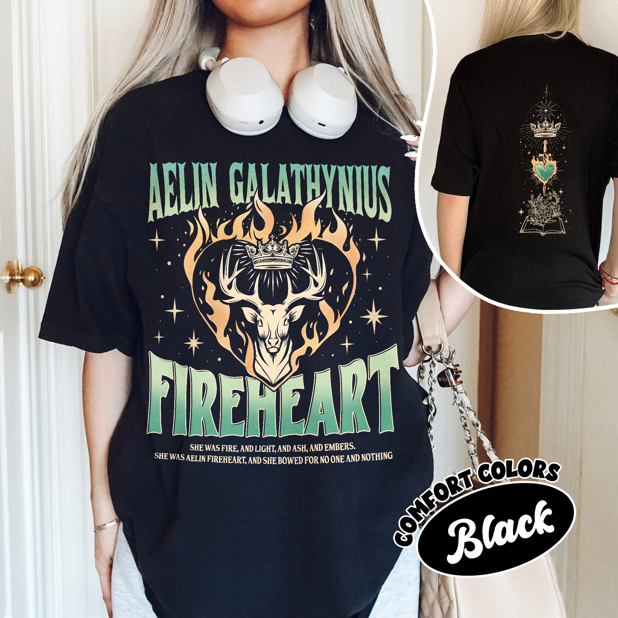 Aelin Galathynius Fireheart Comfort Colors Shirt, Terrasen TOG Tshirt ...