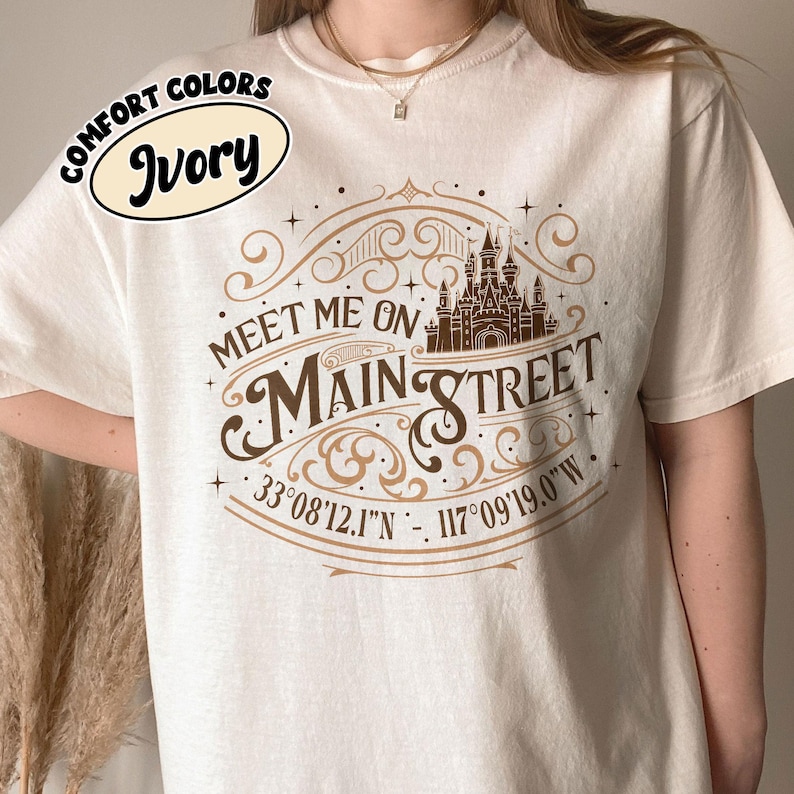 Meet Me on Main Street Comfort Colors Shirt, Retro Main Street USA ...
